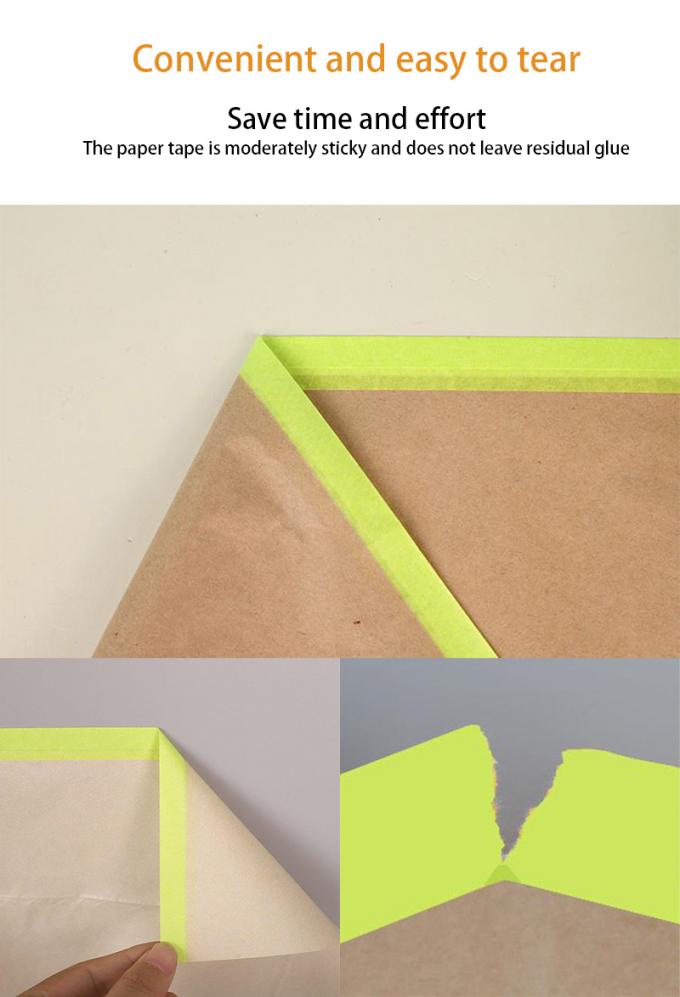 Wall Covering Adhesive Paint Masking Paper For Floor Protection